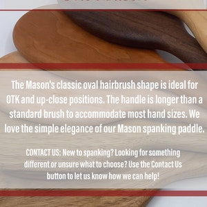 The Mason Spanking Paddle - Choose From 6 Elegant Hardwoods - 10.5 ...