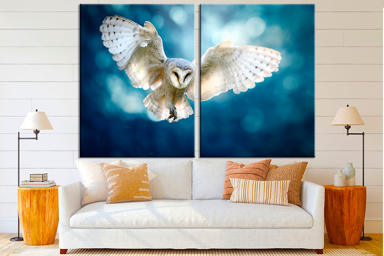 White Owl Wall Art Flying Bird Photo Wild Forest Print Wildlife Poster ...