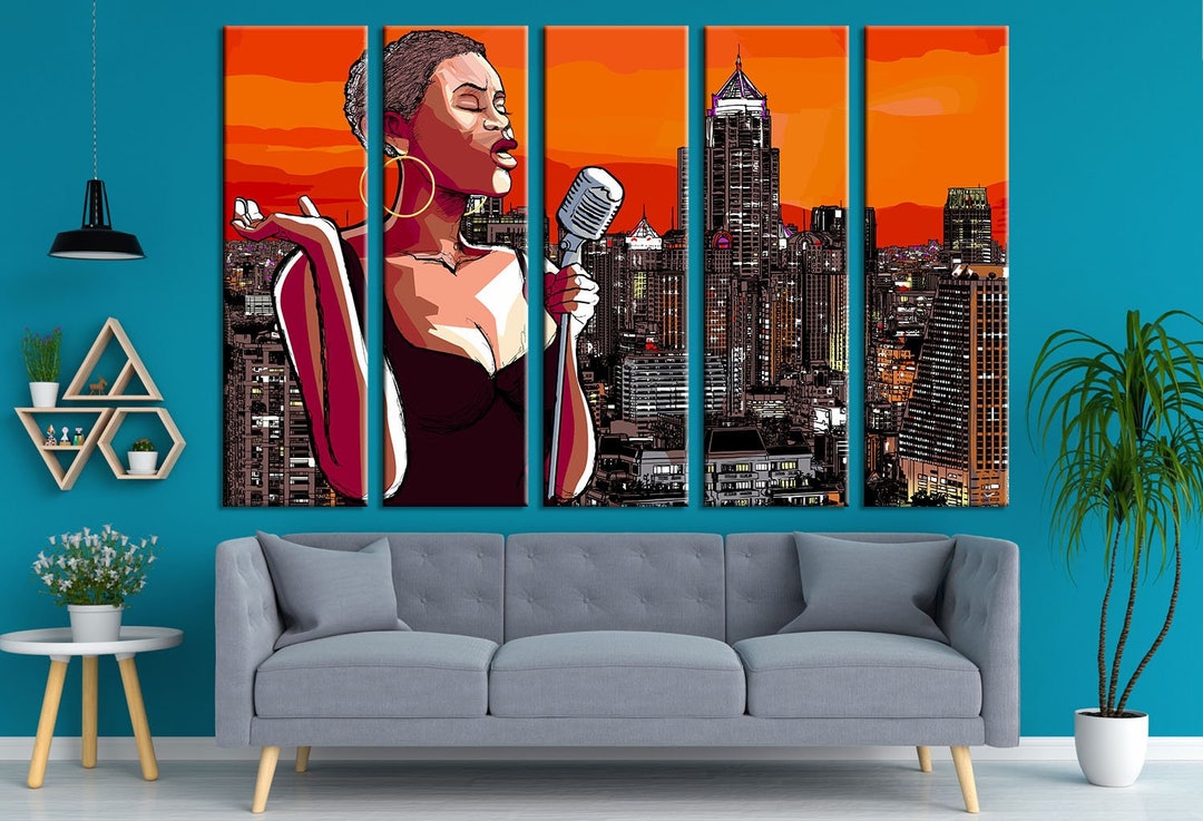 Jazz Singer Wall Art Afro American Girl Song Print New York ...
