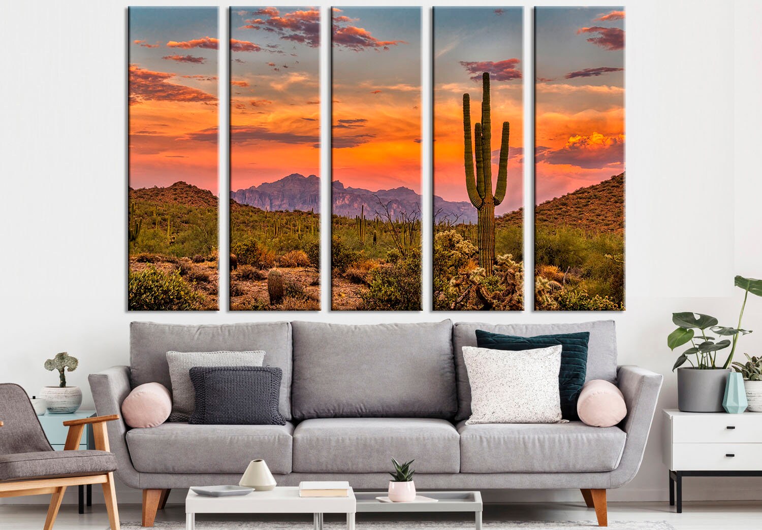 Sunset Wall Art Sonoran Wall Art Sets Desert Wall Decor Arizona Wall ...