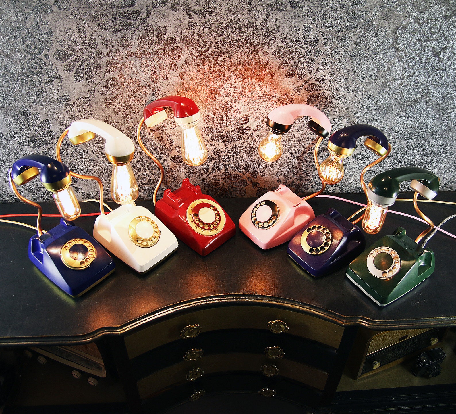 Telephone Retro Lamp Pastel Blue Vintage Retro decorations | Etsy