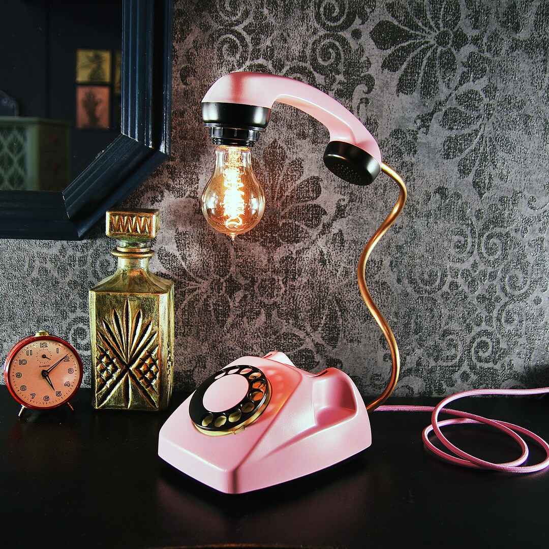 Telephone Retro Lamp, Pink, Vintage Lighting, Retro Decorations, Gift ...