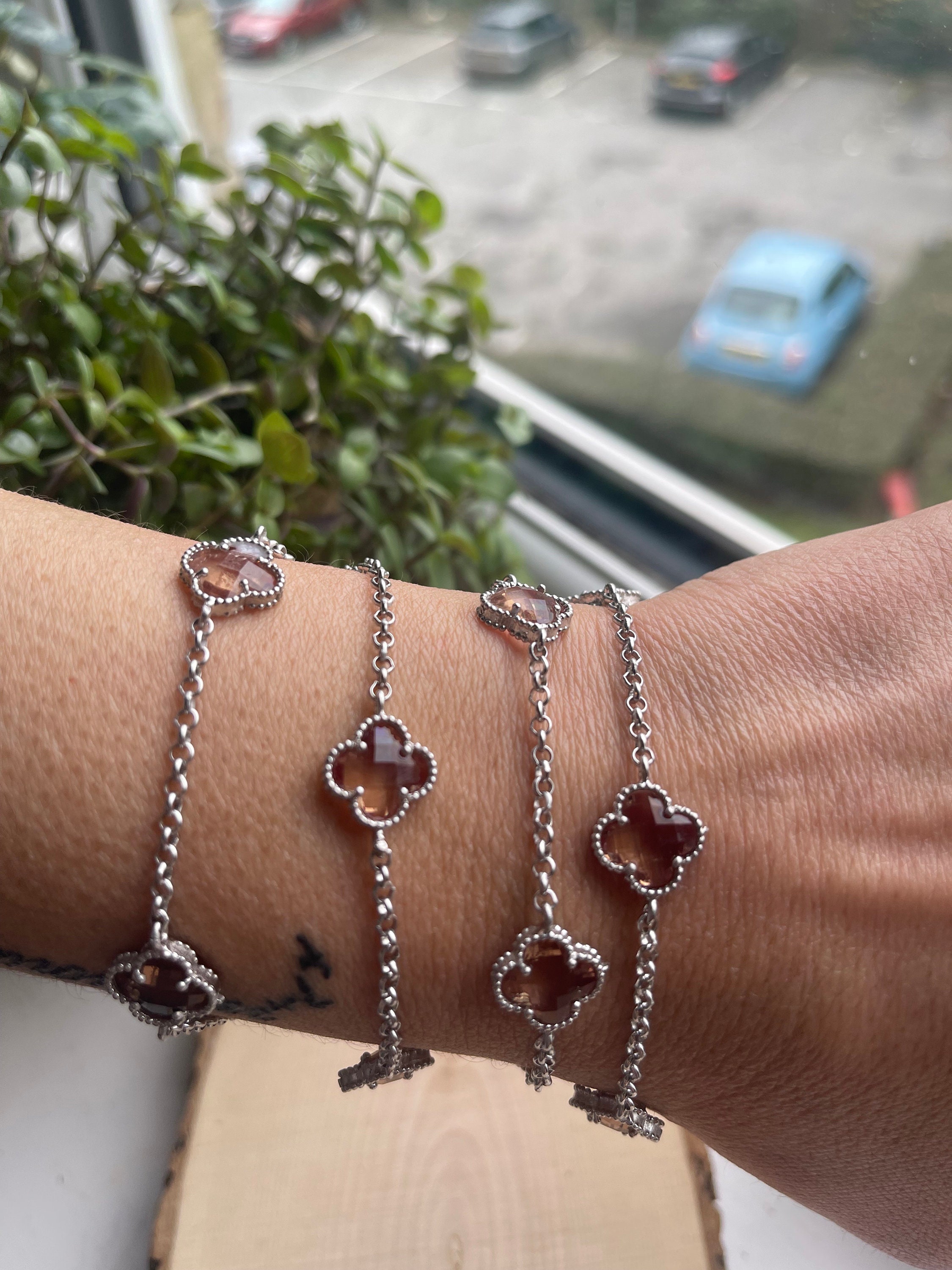 Zultanite Four Leaf Clover, Colour Change , Silver Bracelet , Lucky ...