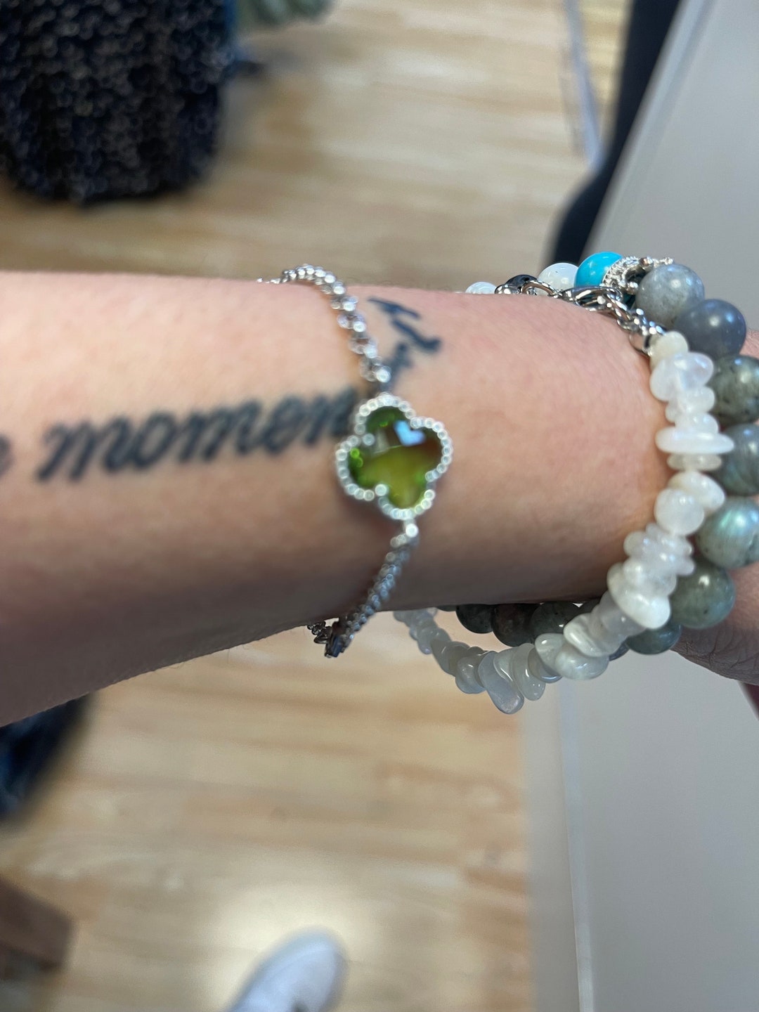 Zultanite Four Leaf Clover, Colour Change , Silver Bracelet , Lucky ...