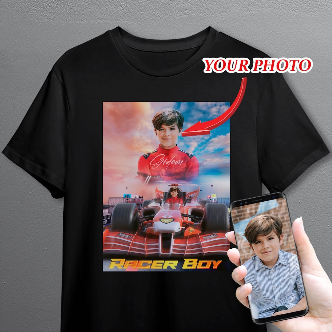 Formula 1 Shirt, Custom Kids Shirt, Custom Portrait Shirt, Gifts for ...