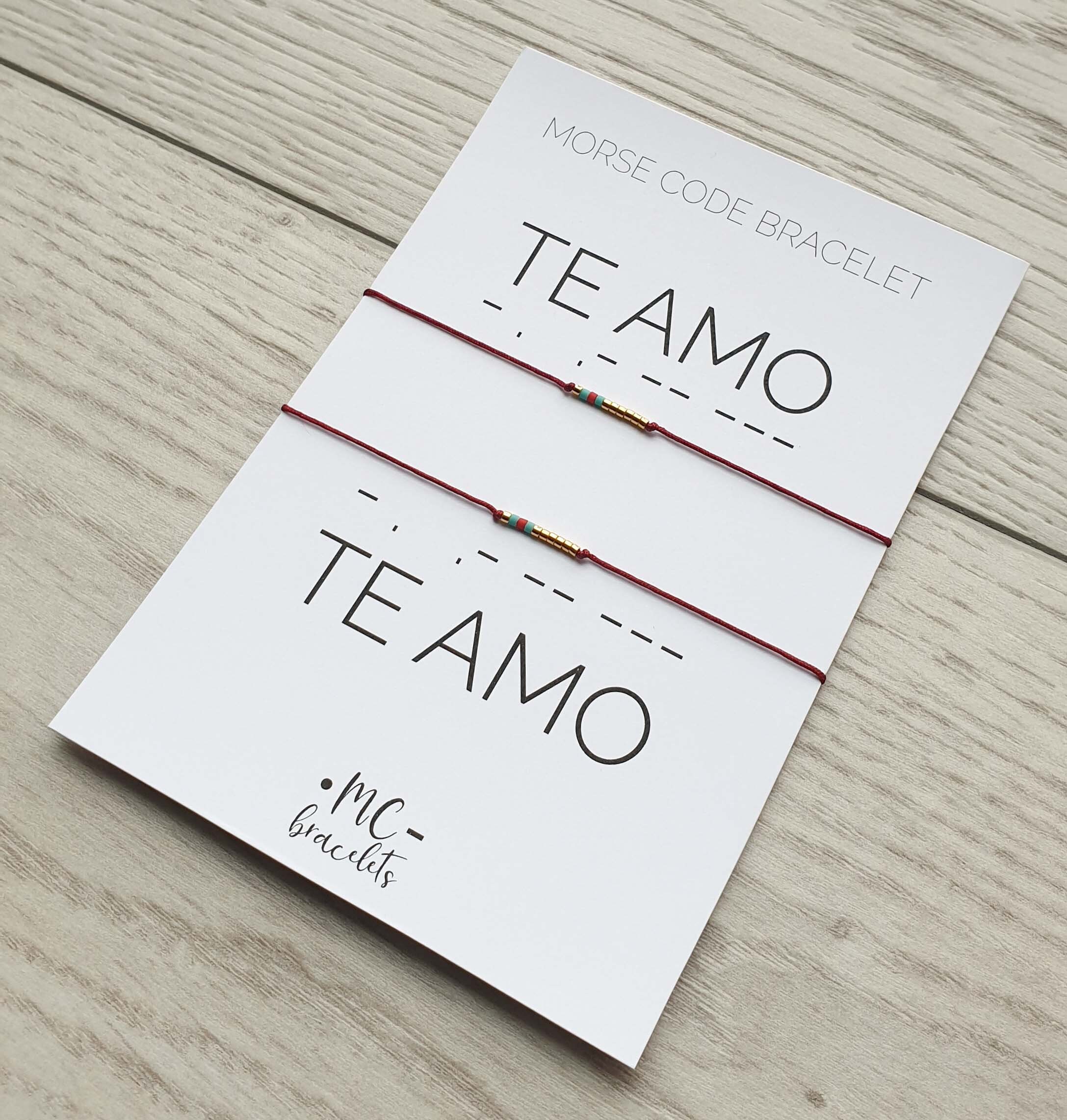 Te Amo Bracelet Couple Morse Code Bracelet I Love You - Etsy