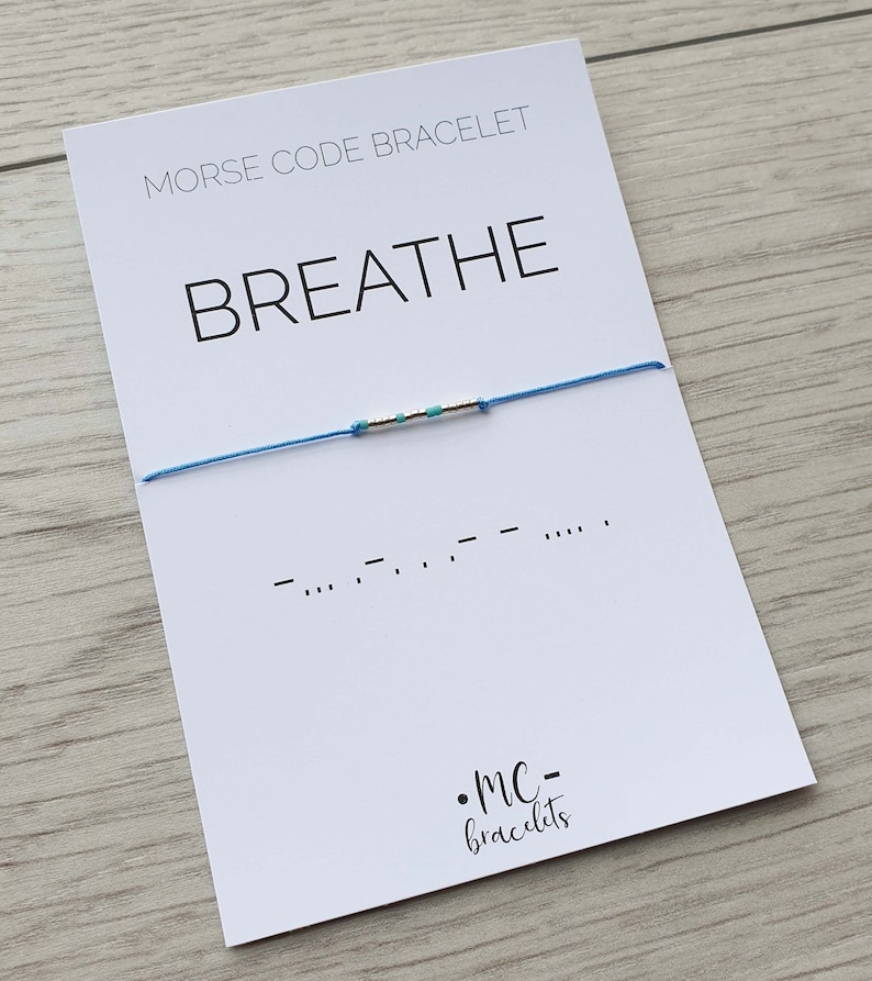 Breathe Morse Code Bracelet Breathe Jewelry Morse Code - Etsy