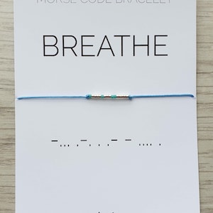 Breathe Morse Code Bracelet, Breathe Jewelry, Morse Code Jewelry, Breathe Gift Bracelet ...