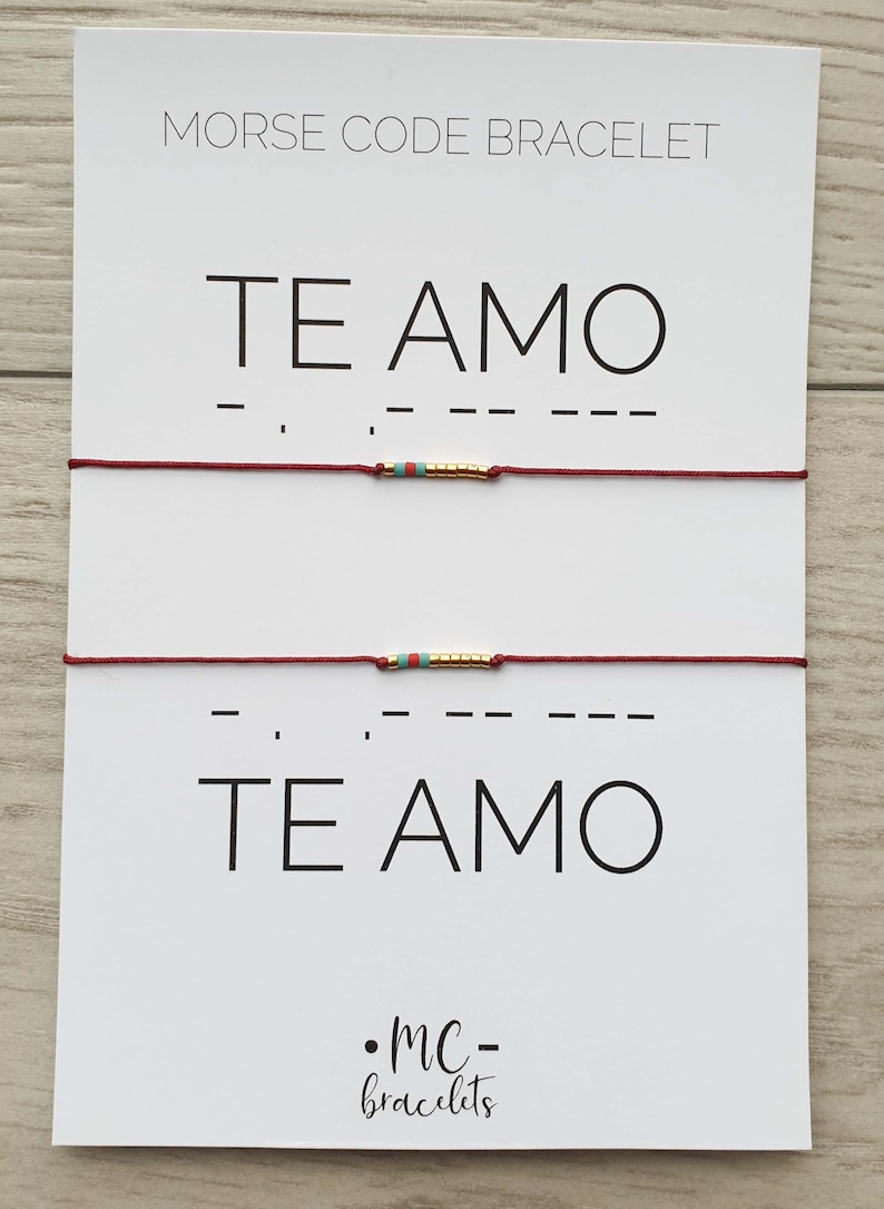 Te Amo Bracelet Couple Morse Code Bracelet I Love You - Etsy