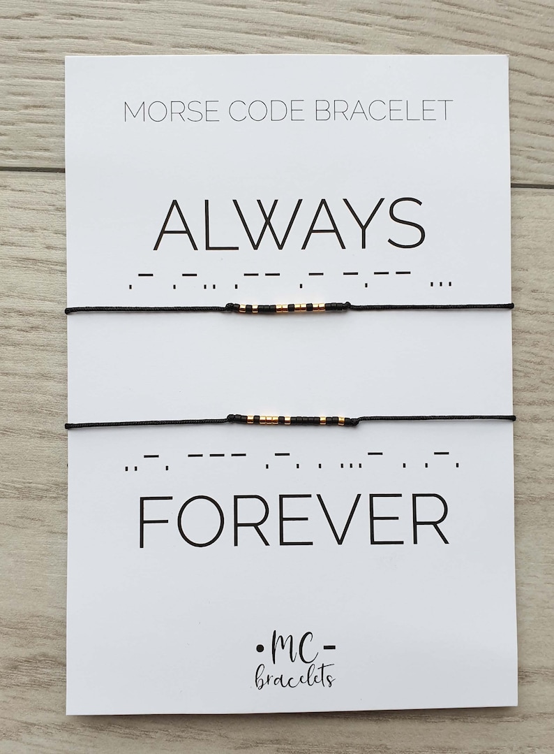 Always Forever Bracelet Couple Morse Code Bracelet Custom - Etsy