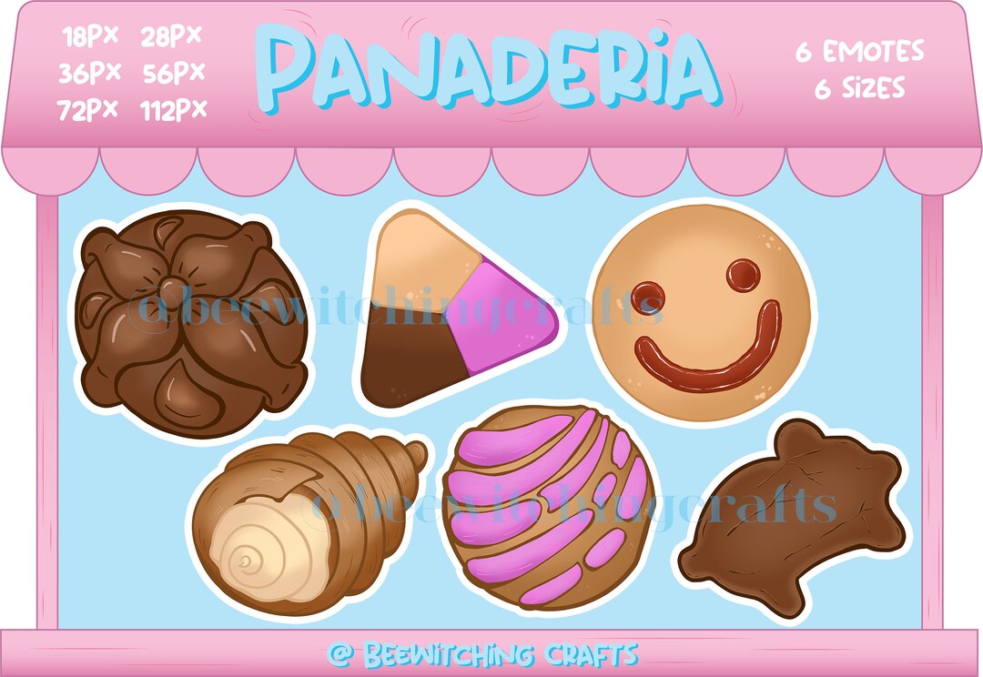 Pan Dulce Emotes (twitch, Streaming, Sticker, Badges, Mexican, Cute ...