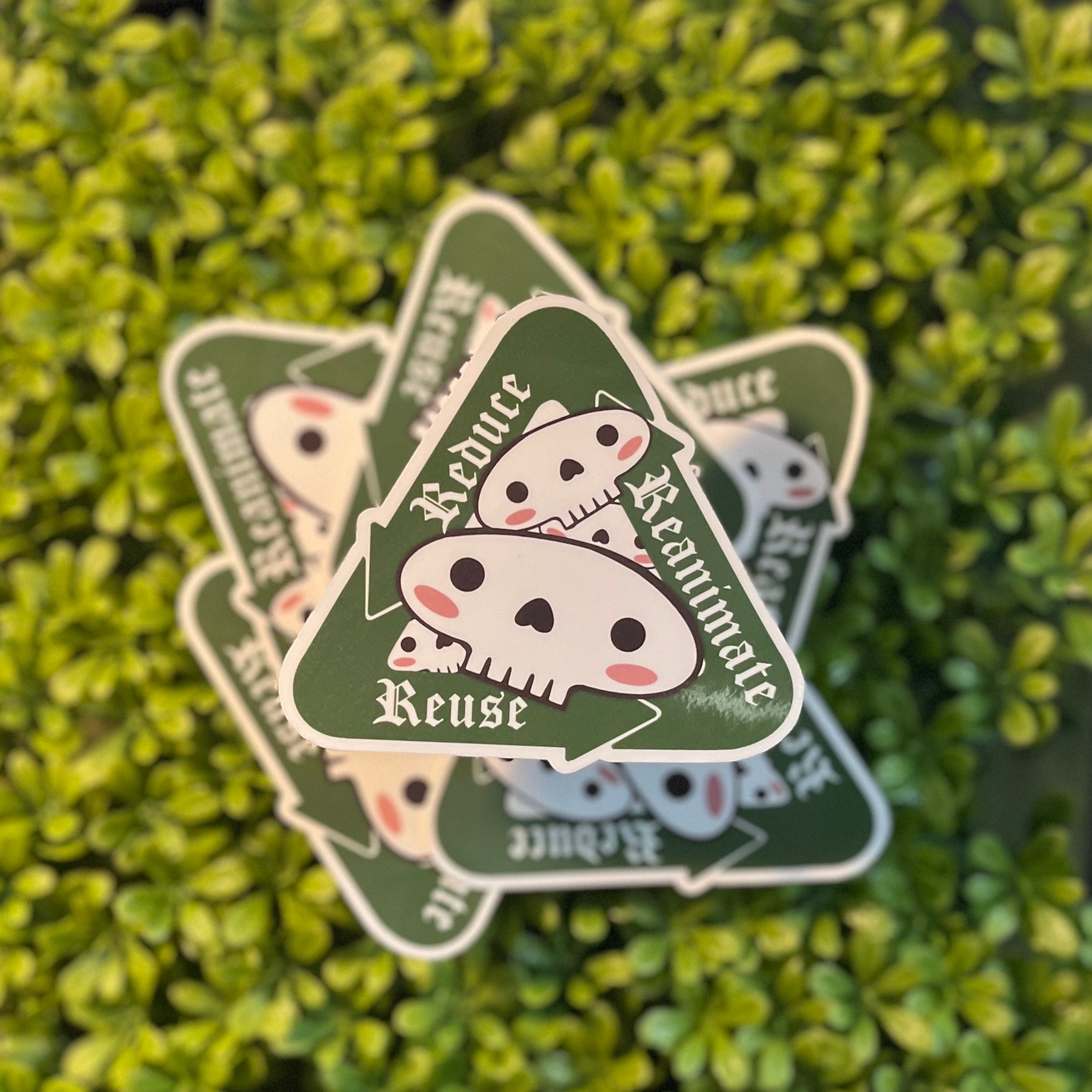 Reduce Reuse Reanimate Sticker skull, Ghost, Creepy, Cute, Dungeons and ...