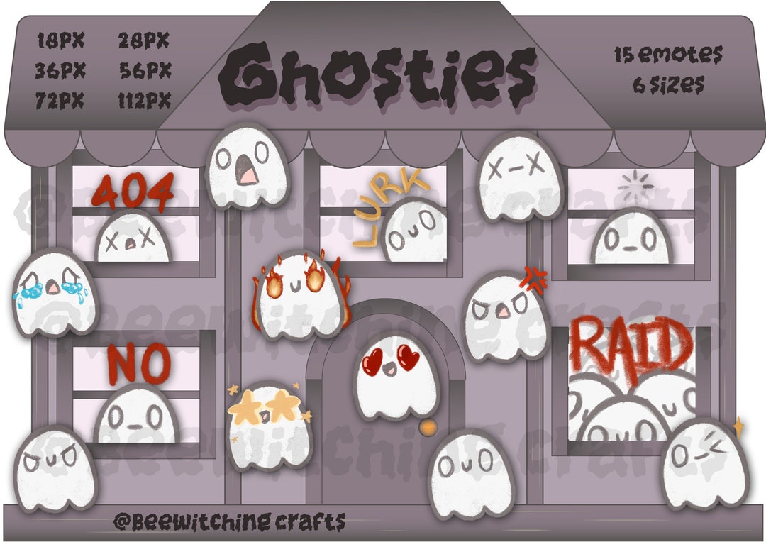 Ghosties Emotes twitch, Streaming, Sticker, Badges, Halloween, Cute ...