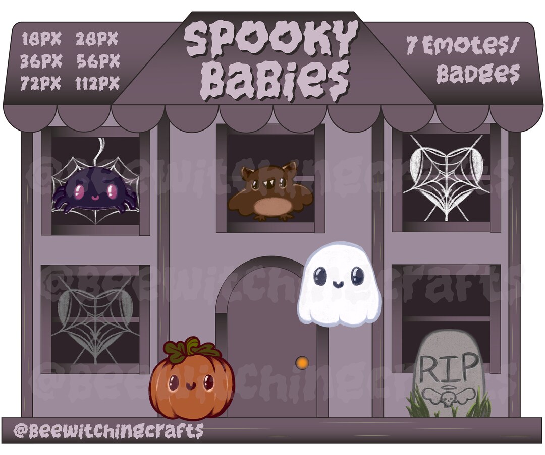 Spooky Babies Emotes (twitch, Streaming, Sticker, Badges, Halloween ...
