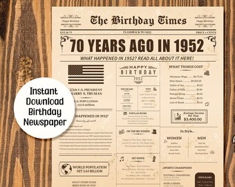 Back in 1952 Birthday - Etsy