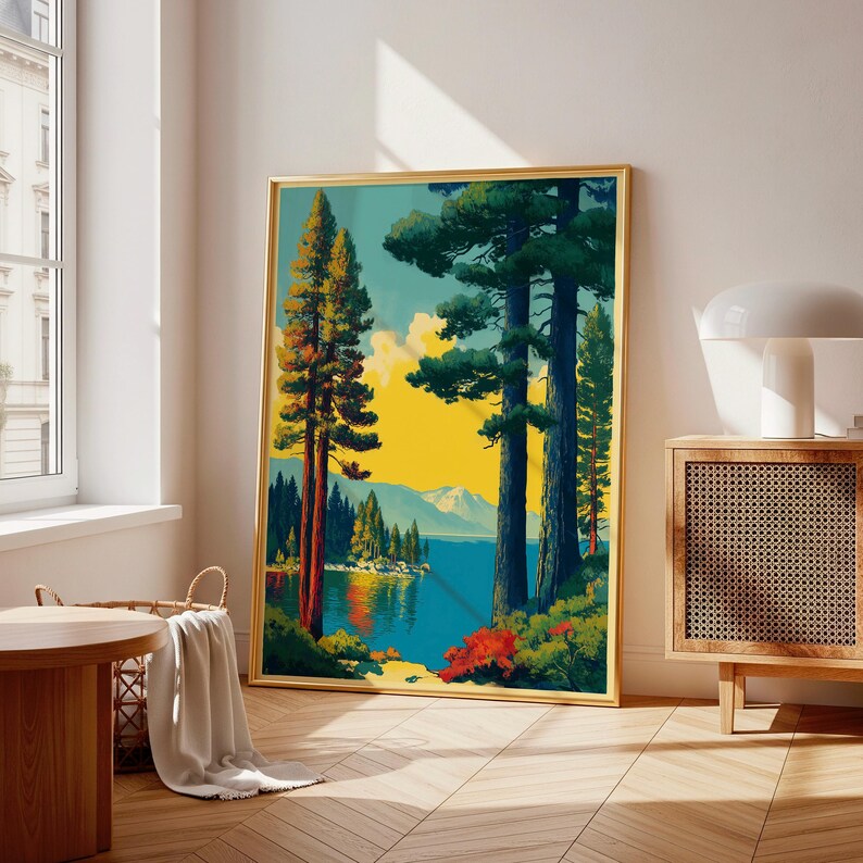 Lake and Mountain Wall Art, Nature Landscape Poster Print, Wilderness ...