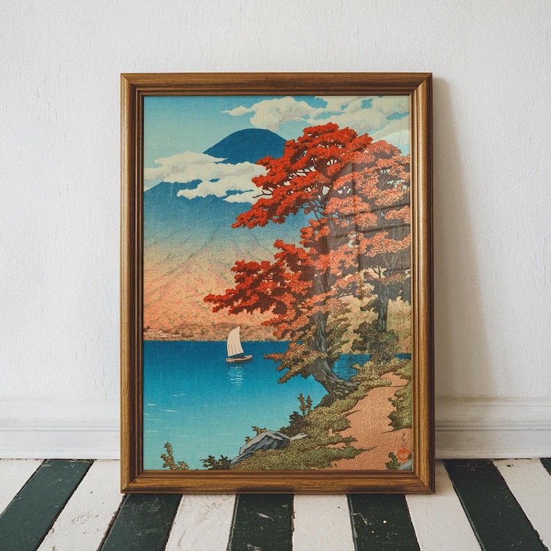 Kawase Hasui - Lake Chuzenji Japanese Print: Vintage Ukiyo-e Nature Art ...