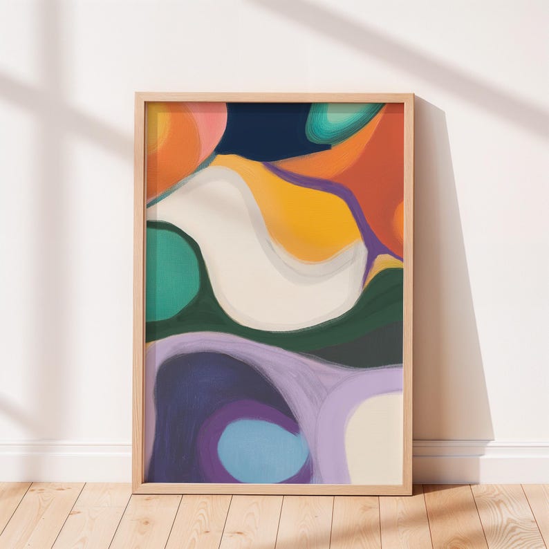 Colorful Shapes Abstract Print, Gallery Wall Print, Maximalist Home ...