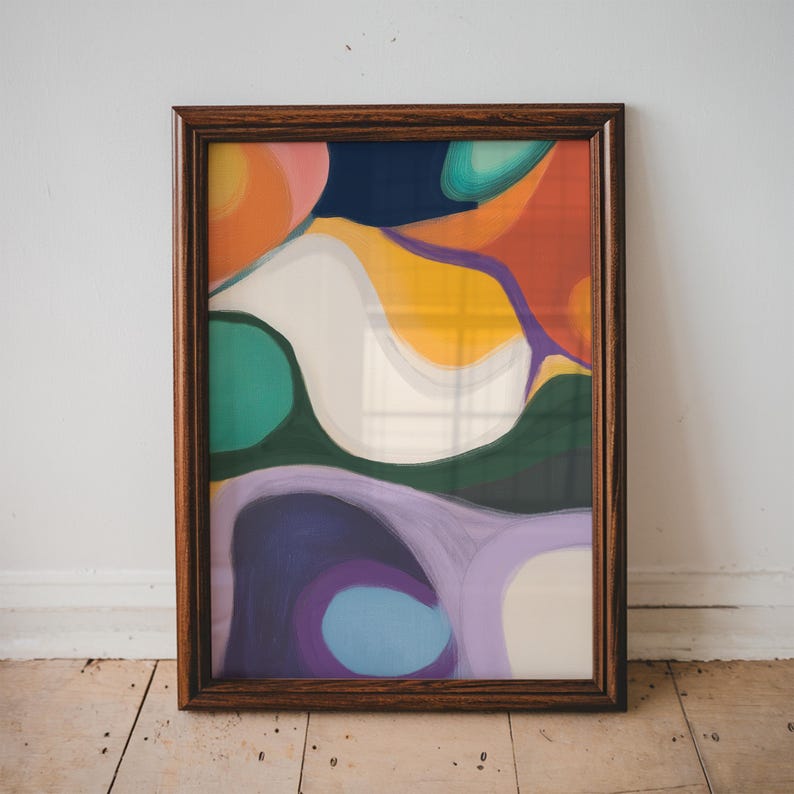 Colorful Shapes Abstract Print, Gallery Wall Print, Maximalist Home ...