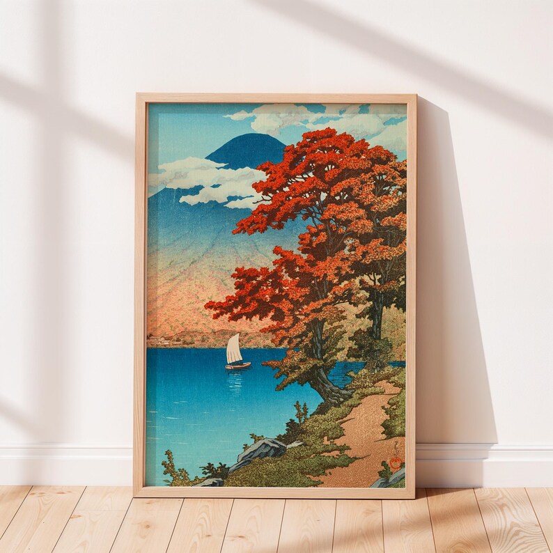 Kawase Hasui - Lake Chuzenji Japanese Print: Vintage Ukiyo-e Nature Art ...