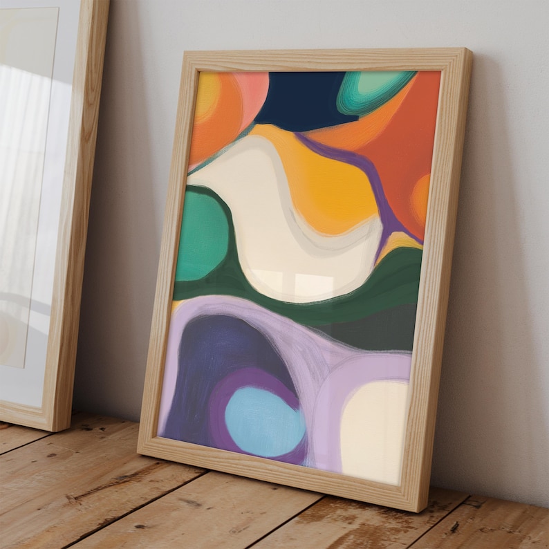 Colorful Shapes Abstract Print, Gallery Wall Print, Maximalist Home ...