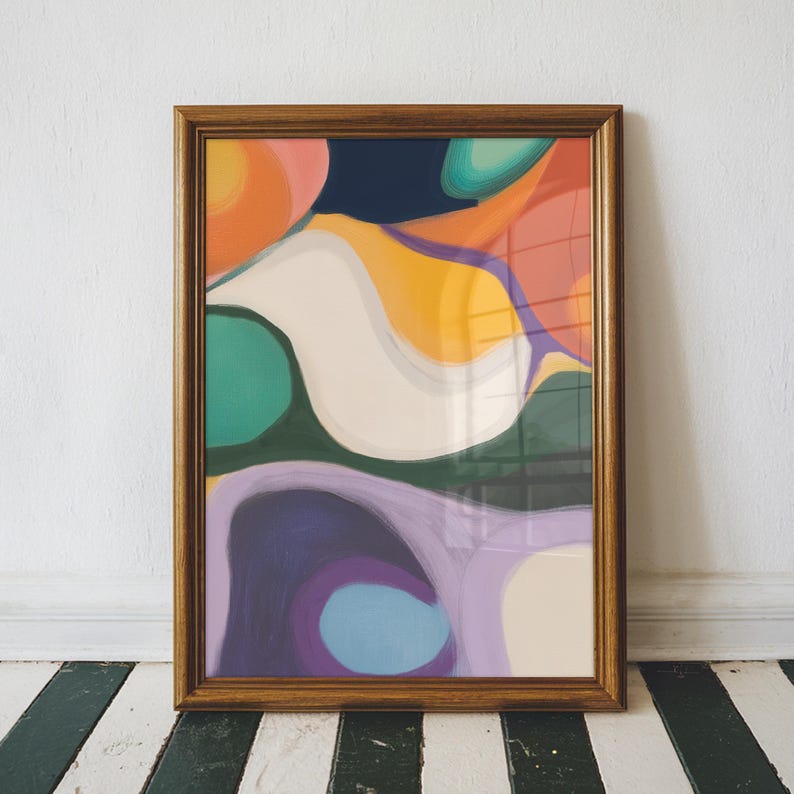 Colorful Shapes Abstract Print, Gallery Wall Print, Maximalist Home ...