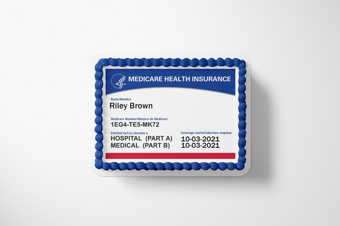 Medicare Card Cake Topper Funny Birthday Decor Medicare - Etsy