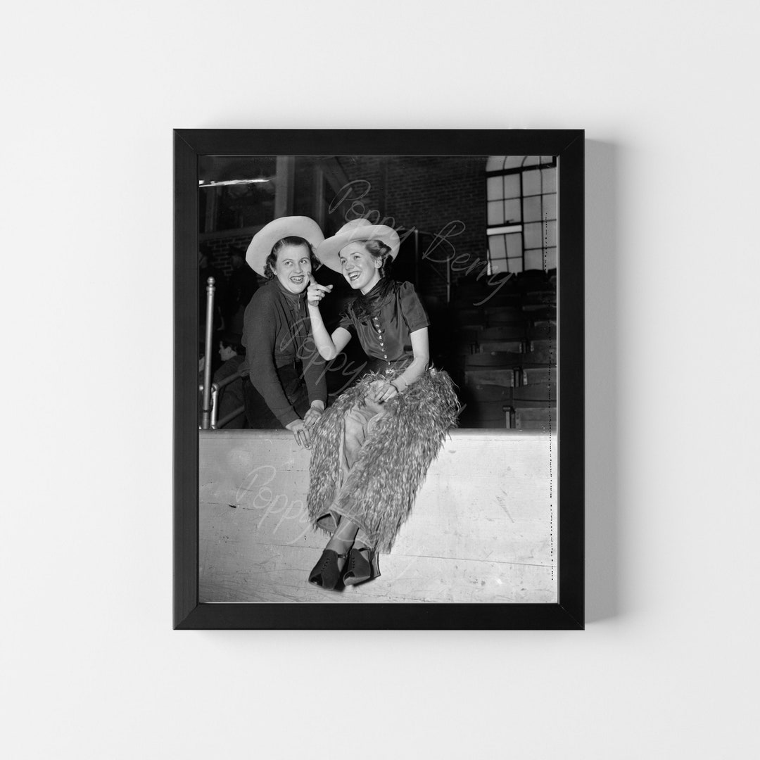 Cowgirls at the Rodeo, Vintage Photo Print, Cowboy Picture, Western ...