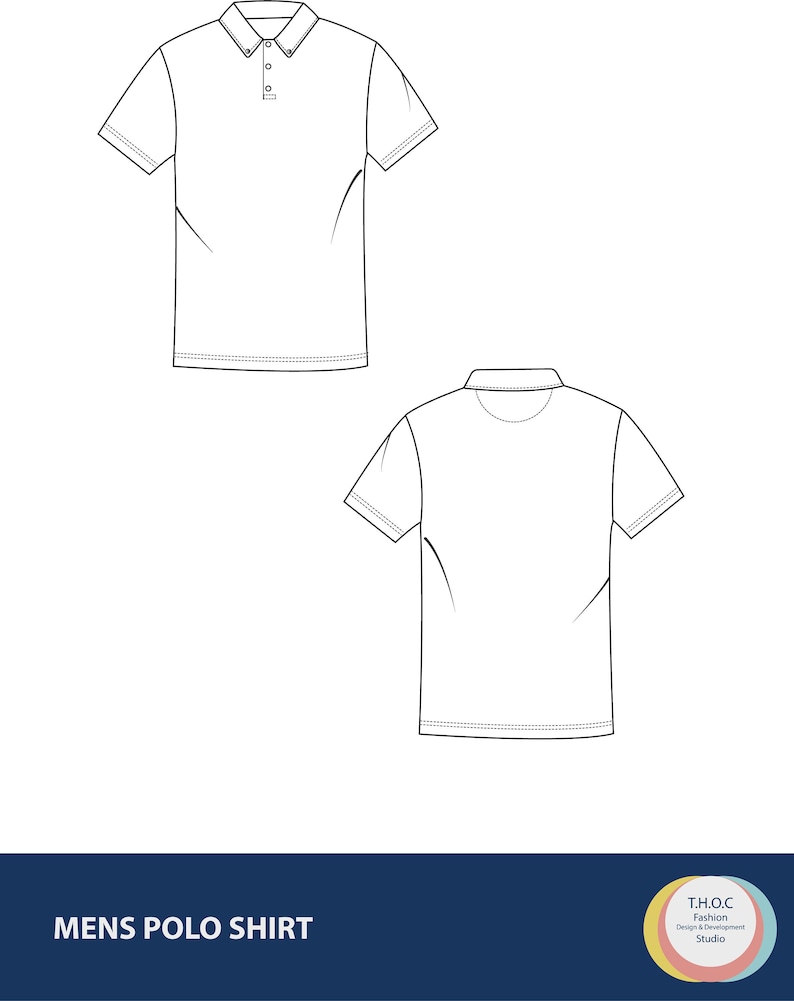 Polo Shirt Vector Sketch, Polo Shirt Flat Sketch Set, Polo Vector ...