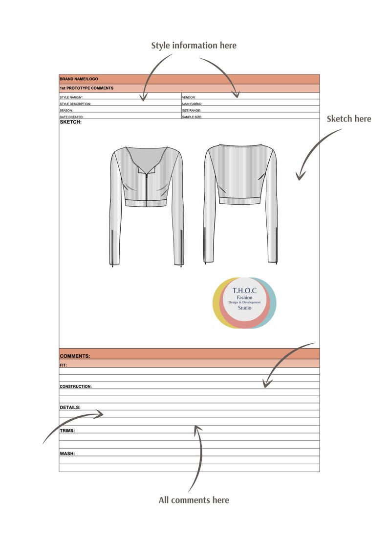 Tech Pack Sample Comments File, Excel Garment Sample Comments Sheet ...