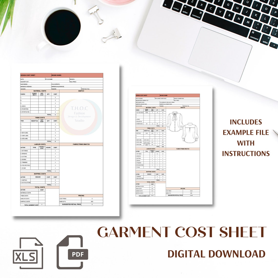 Garment Cost Sheet Template, Auto Calculating, Product Cost Sheet ...