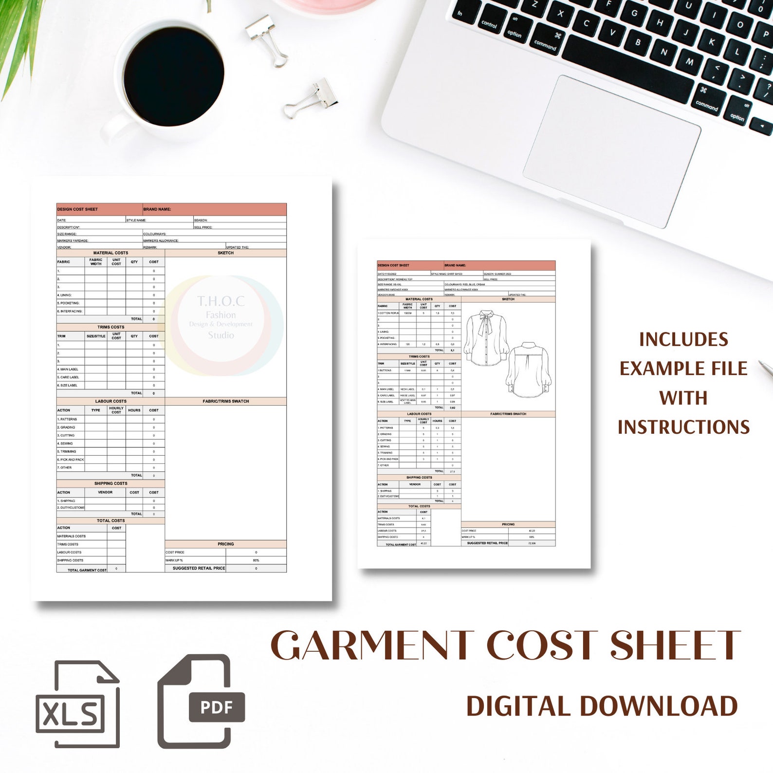 Garment Cost Sheet Template, Auto Calculating, Product Cost Sheet ...