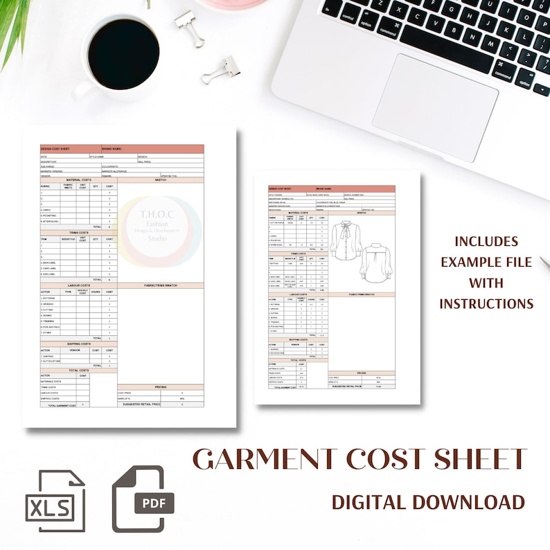 Garment Cost Sheet Template, Auto Calculating, Product Cost Sheet ...