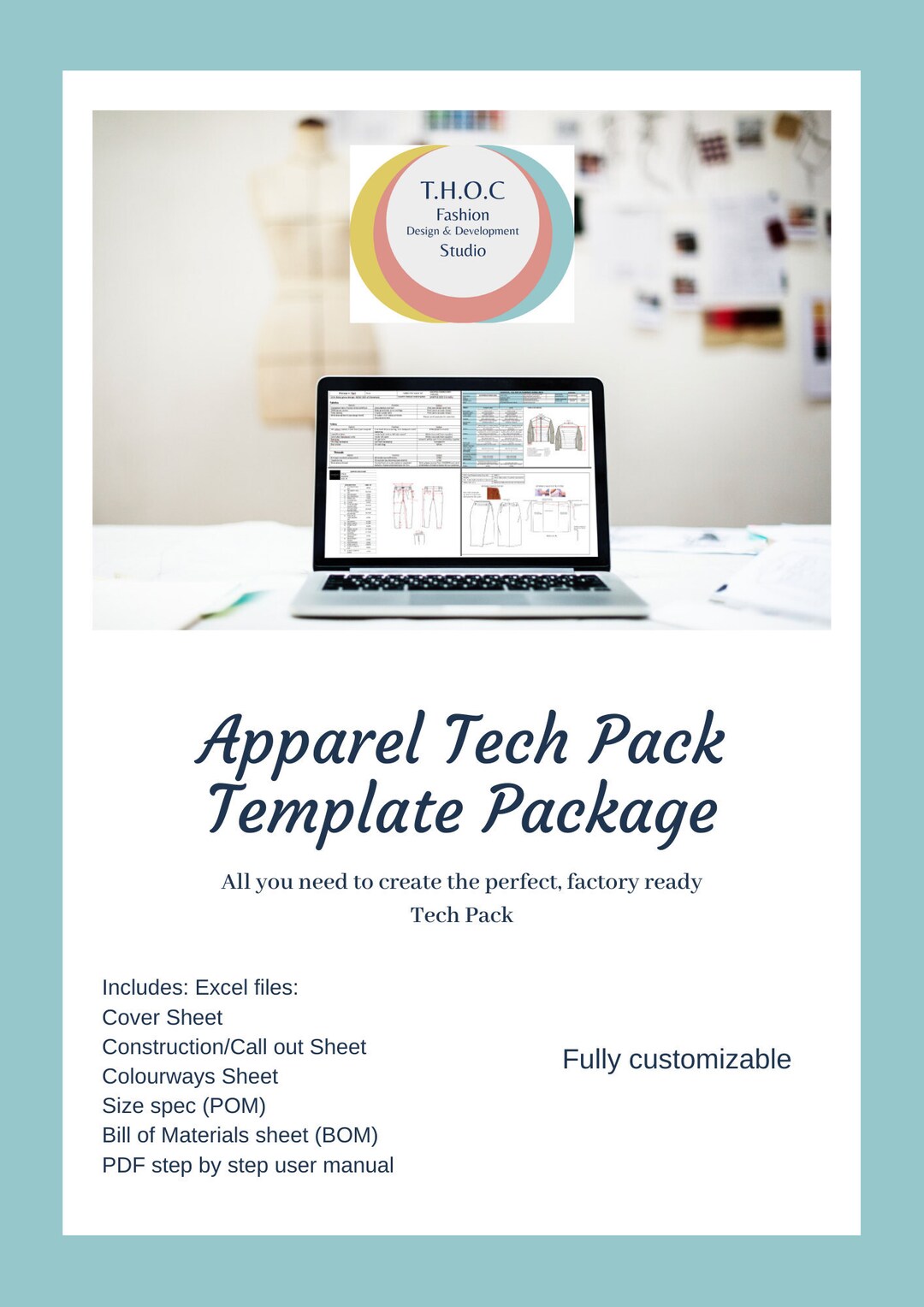 Tech Pack Template Package, Fashion Toolkit, Blank Template, Digital ...