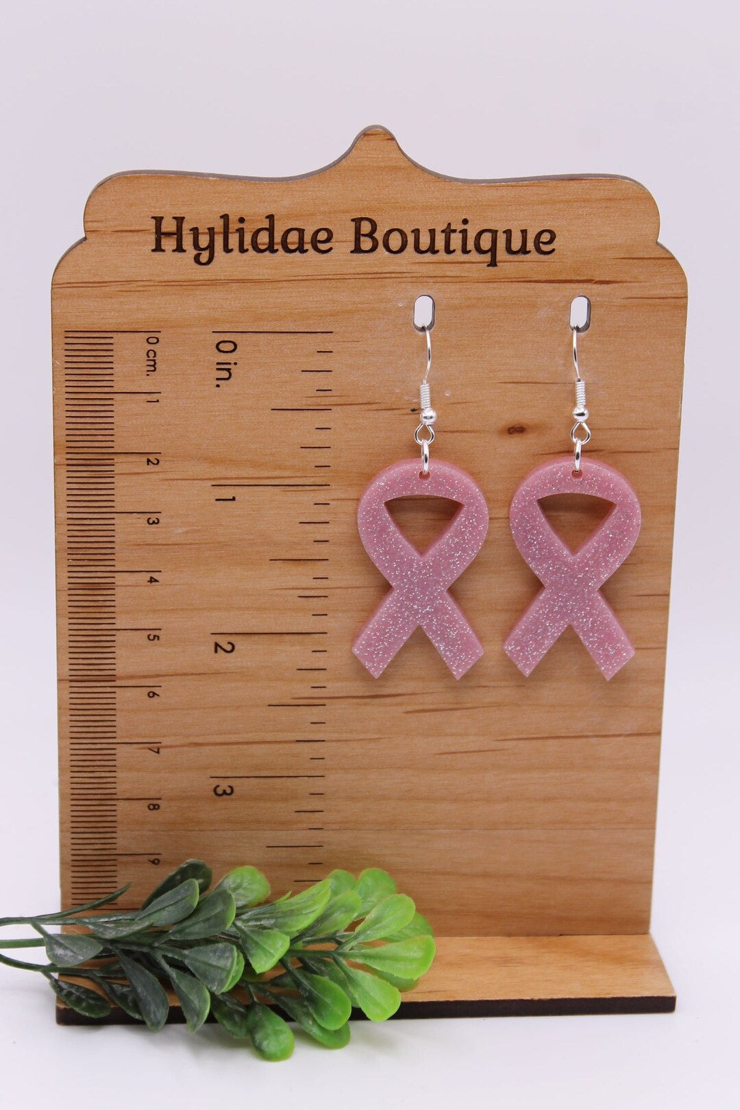 Lt Pink Glitter Ribbon Breast Cancer Awareness Dangle - Etsy