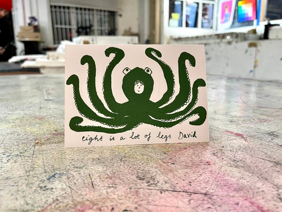 Love Actually Inspired Octopus Screen Printed Handmade Card - Etsy