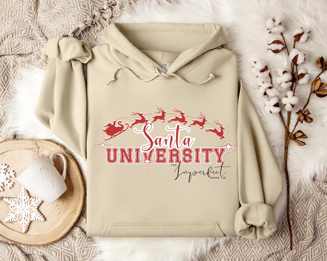 Santa University PNG for DTF Printing, PNG for Christmas Pajamas ...