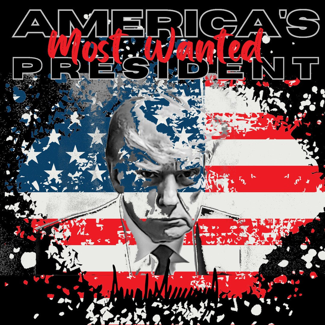 Trump Mugshot, Americas Most Wanted President, DTF, Screenprint, Donald ...