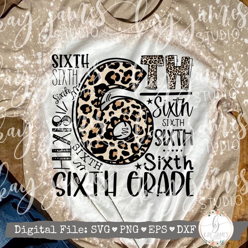 6th Grade Svg Sixth Grade Design Teacher Svg Back to School - Etsy