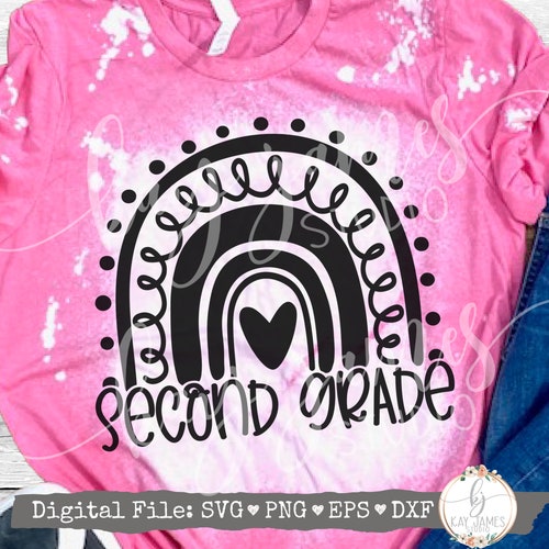 2nd Grade SVG Second Grade Rainbow SVG Back to School Shirt - Etsy