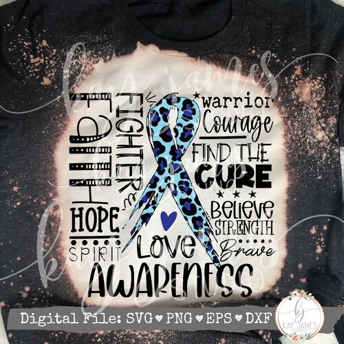 Colon Cancer Awareness Svg Bundle Blue Ribbon Svg Fight - Etsy