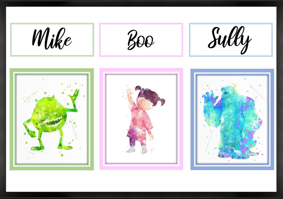 Pixar, Monsters Inc Quote Print Poster Decorative Item Framed ...