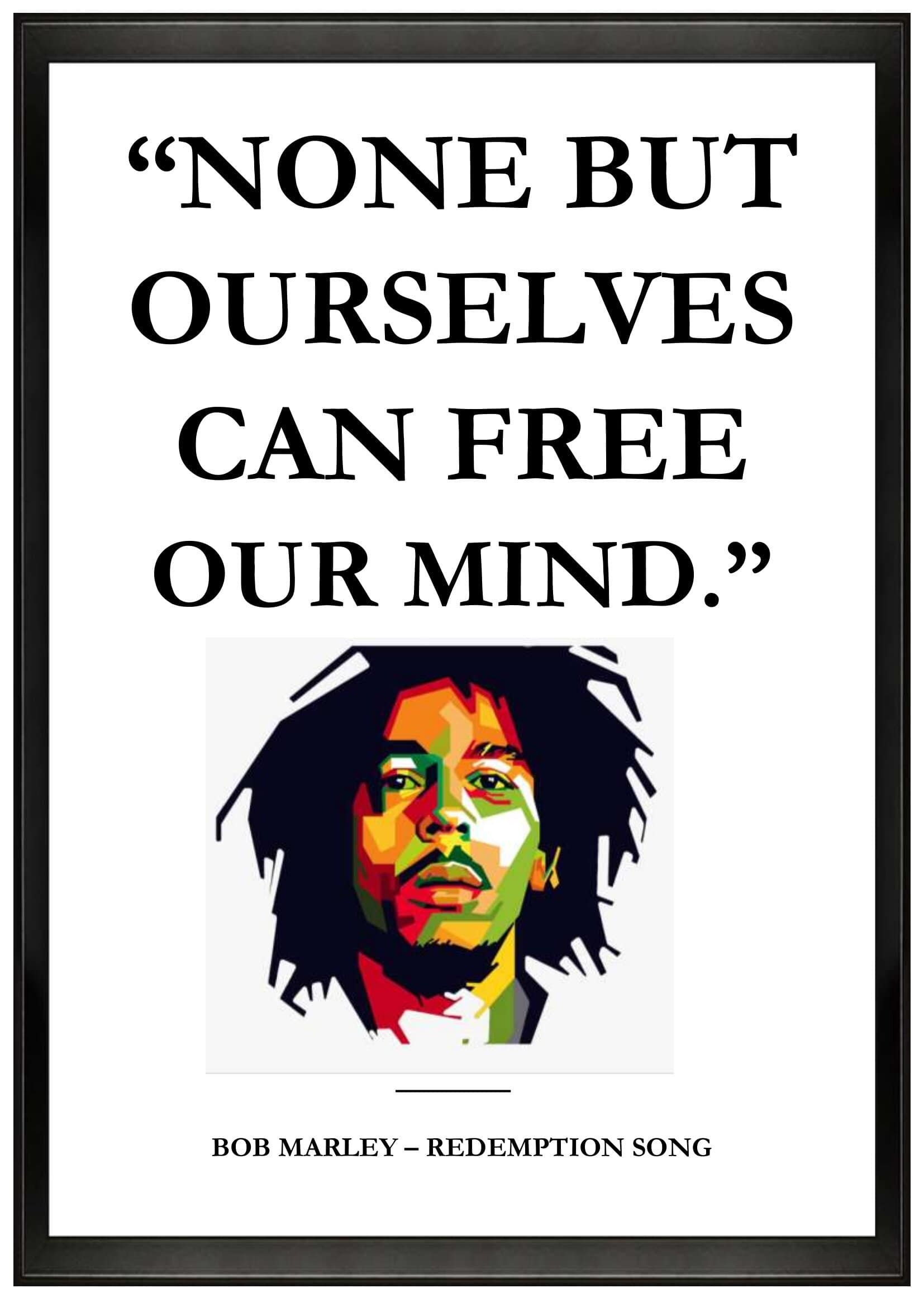 Bob Marley Music/Lyrics Quote Art Poster Print Opciones enmarcadas y ...