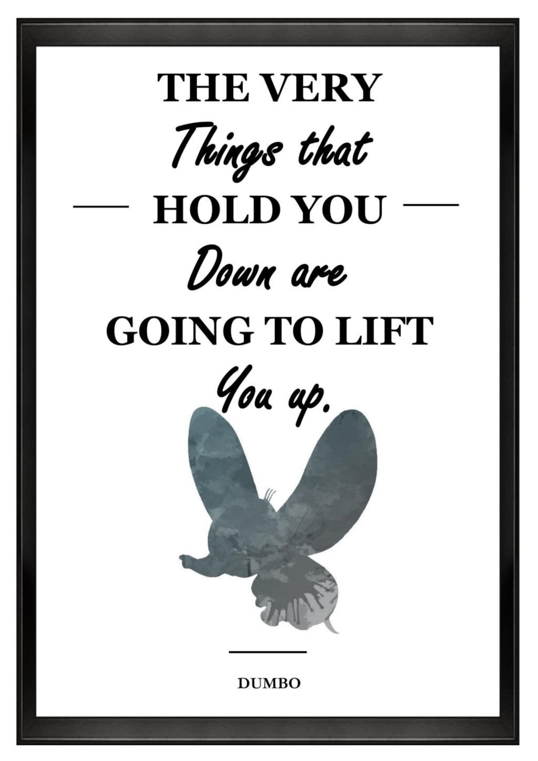 Dumbo Inspired Disney Film Quote Print Poster Present Decorative Item ...