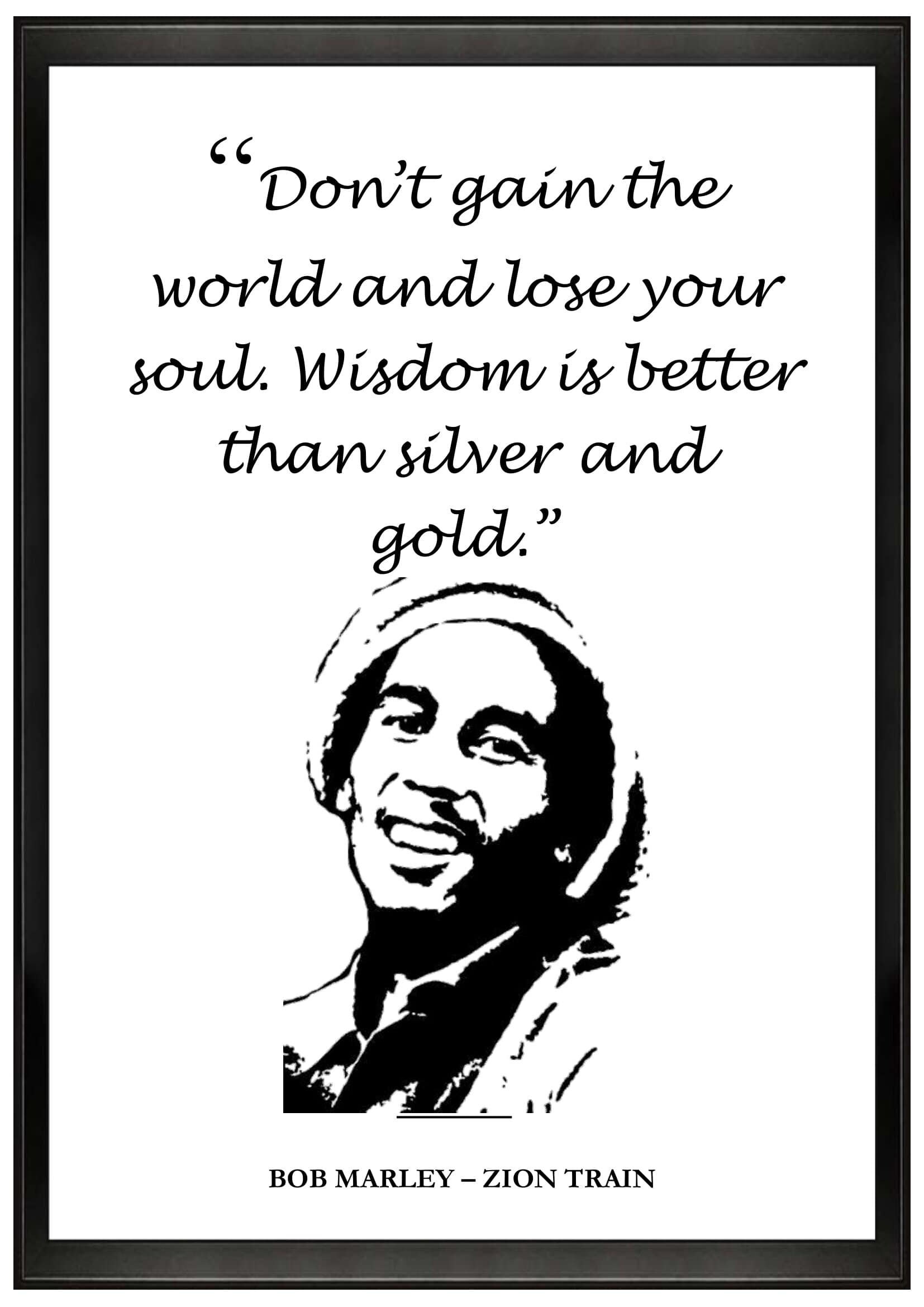 Bob Marley Music/Lyrics Quote Art Poster Print Opciones enmarcadas y ...