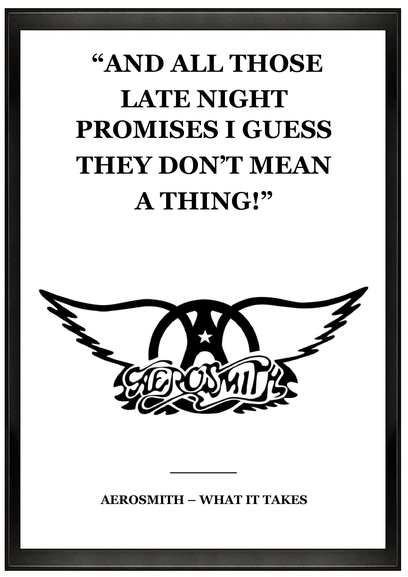 Aerosmith Music/lyrics Quote Art Poster Print Framed & - Etsy