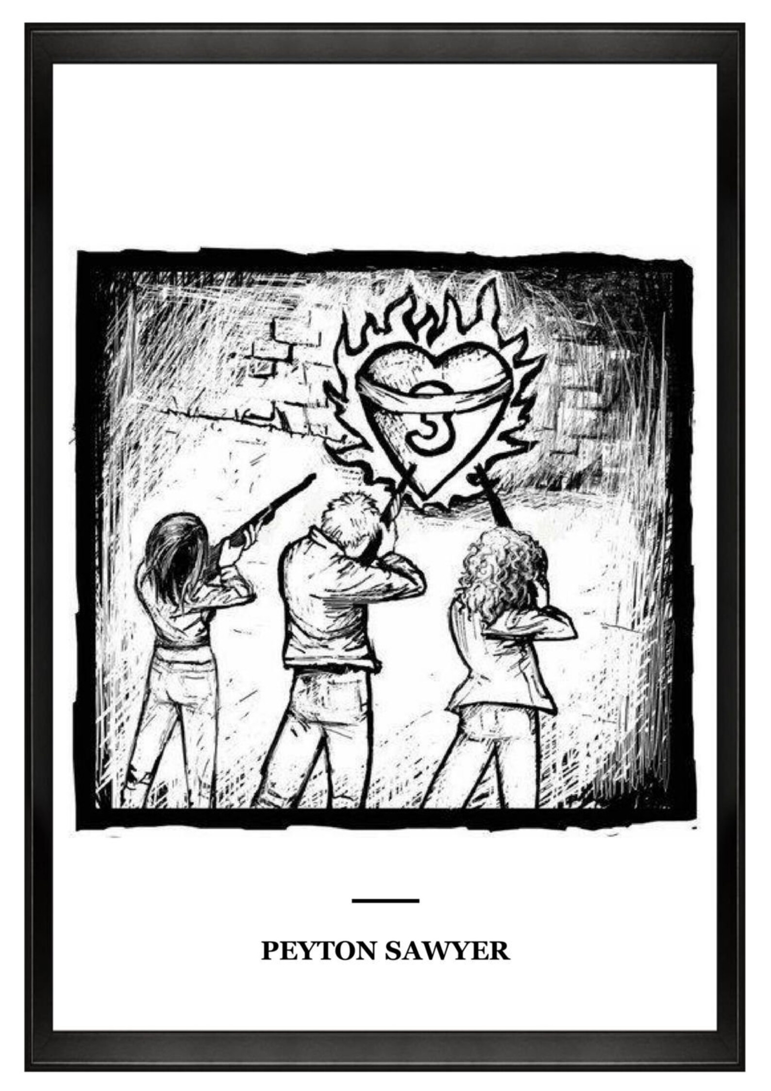 One Tree Hill Inspired 'Peyton' Drawing Art Prints | Etsy