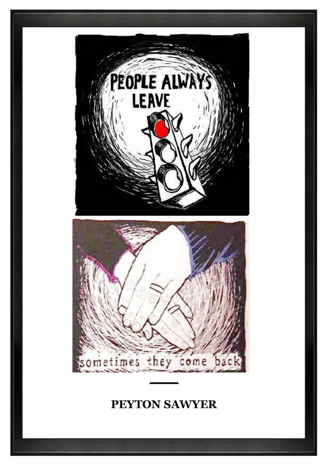 One Tree Hill Inspired 'Peyton' Drawing Art Prints | Etsy