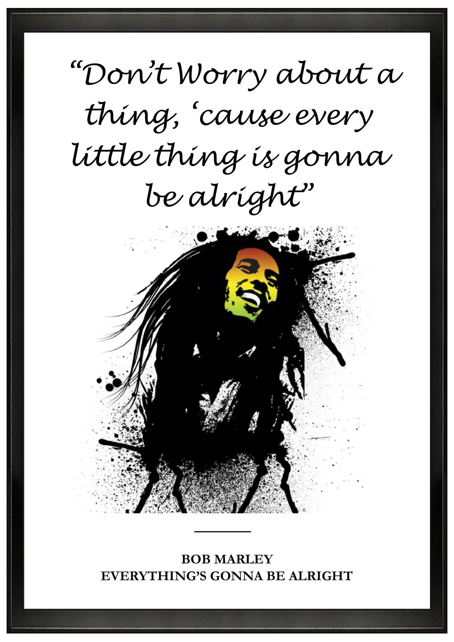 Bob Marley Music/Lyrics Quote Art Poster Print Opciones enmarcadas y ...