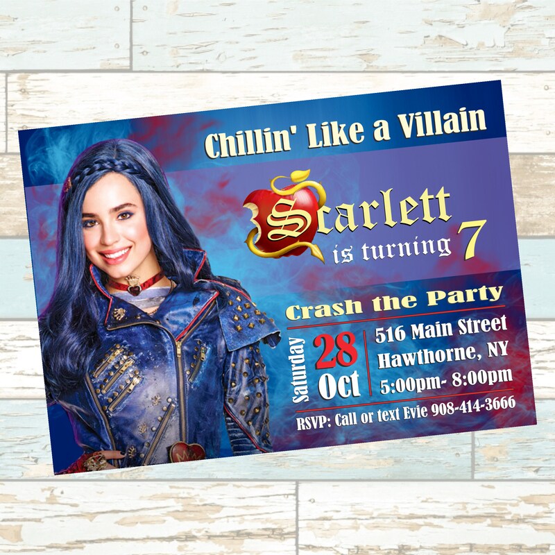 Descendants Birthday Invitation - Etsy